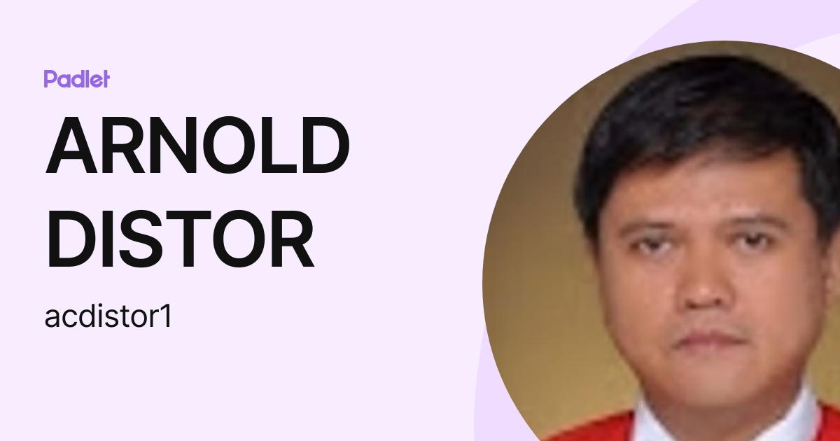 ARNOLD DISTOR (acdistor1) profile | Padlet