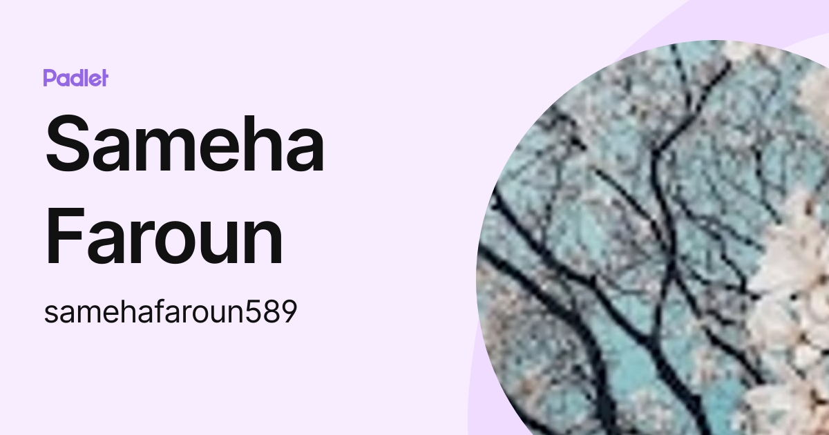 Sameha Faroun (samehafaroun589) profile | Padlet