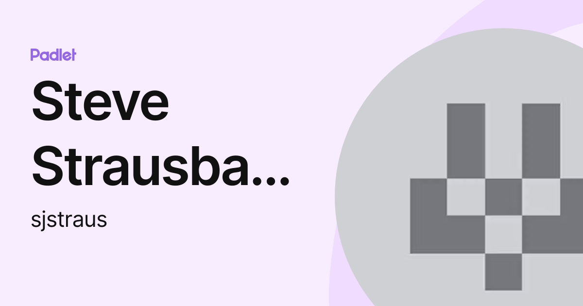 Steve Strausbaugh (sjstraus) profile | Padlet