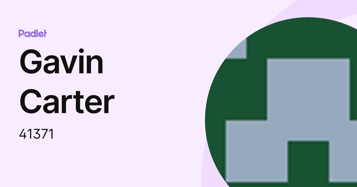 Gavin Carter (41371) profile | Padlet