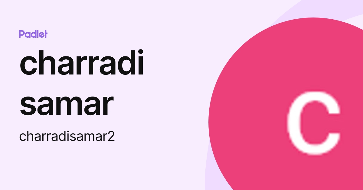 Charradi Samar Charradisamar2 Profile Padlet