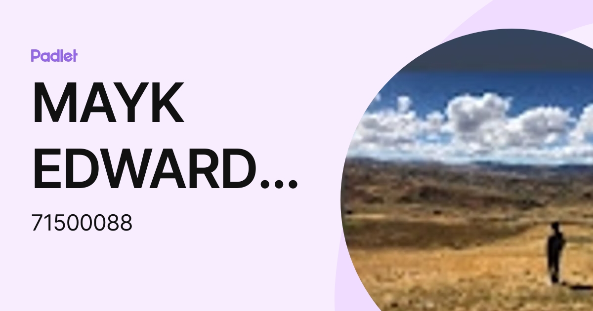 MAYK EDWARD PEREZ HILARIO (71500088) profile | Padlet