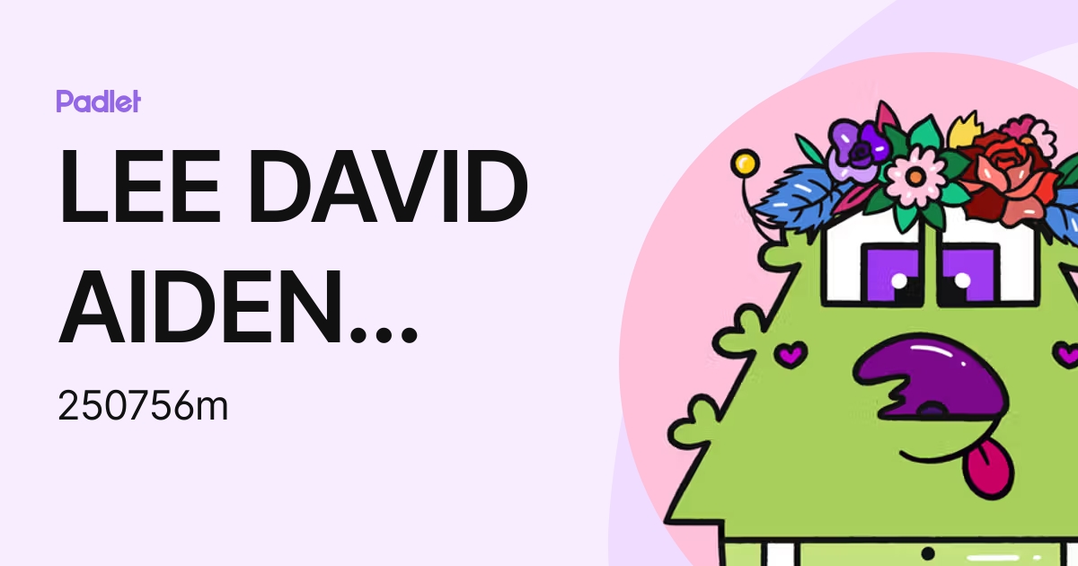 LEE DAVID AIDEN TAN (250756m) profile | Padlet