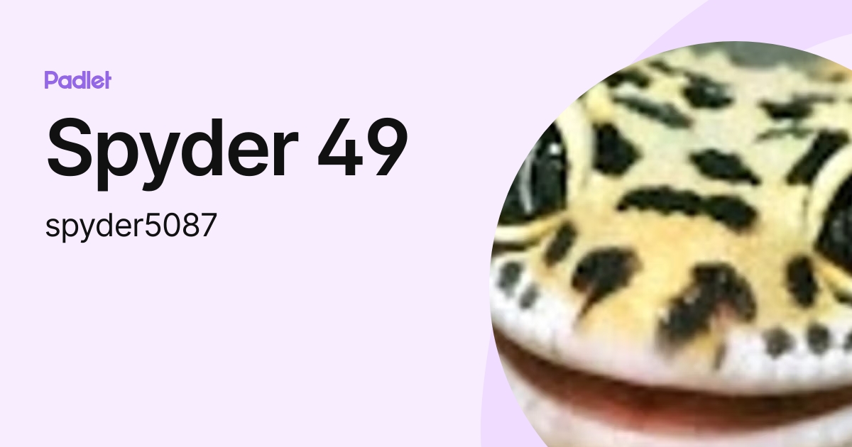 Spyder 49 (spyder5087) profile | Padlet