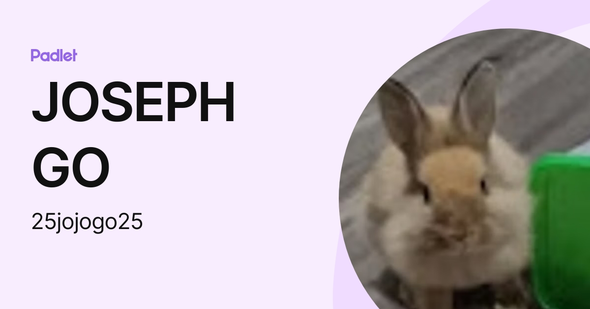 JOSEPH GO (25jojogo25) profile | Padlet