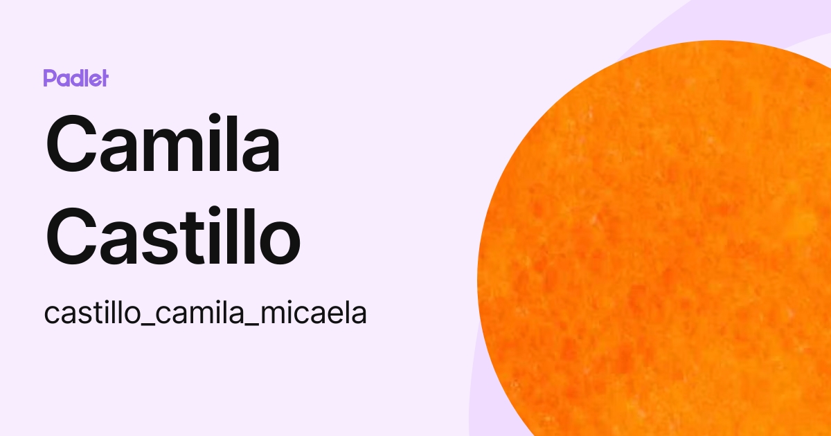 Camila Castillo (castillo_camila_micaela) profile | Padlet