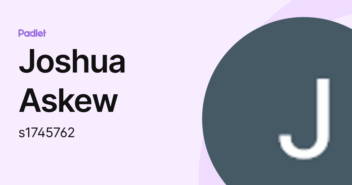 Joshua Askew (s1745762) profile | Padlet