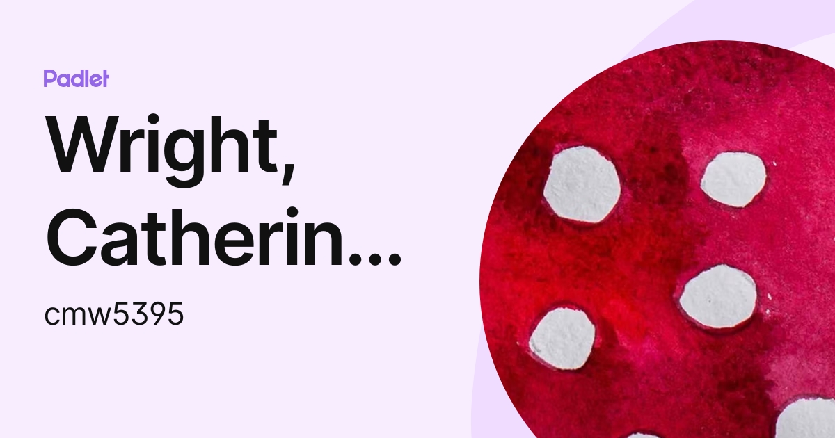 Wright, Catherine Michelle (cmw5395) profile | Padlet