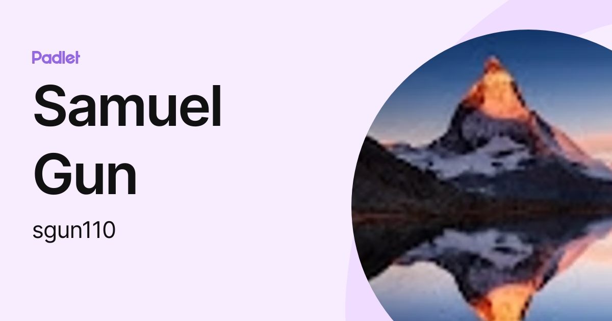 Samuel Gun (sgun110) profile | Padlet