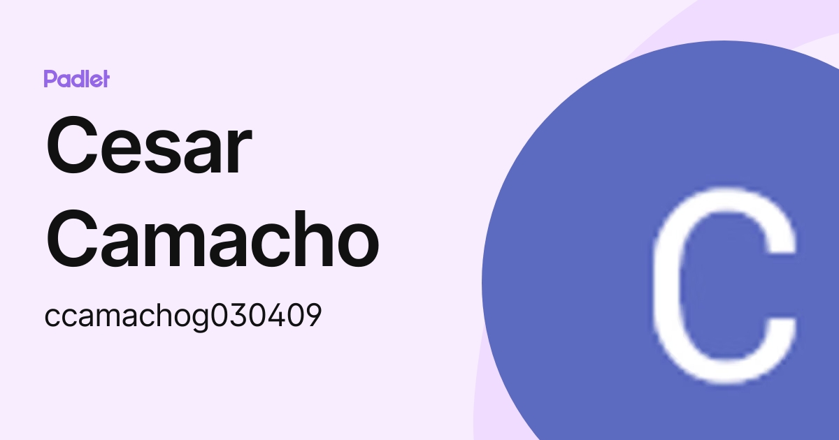 Cesar Camacho (ccamachog030409) profile | Padlet
