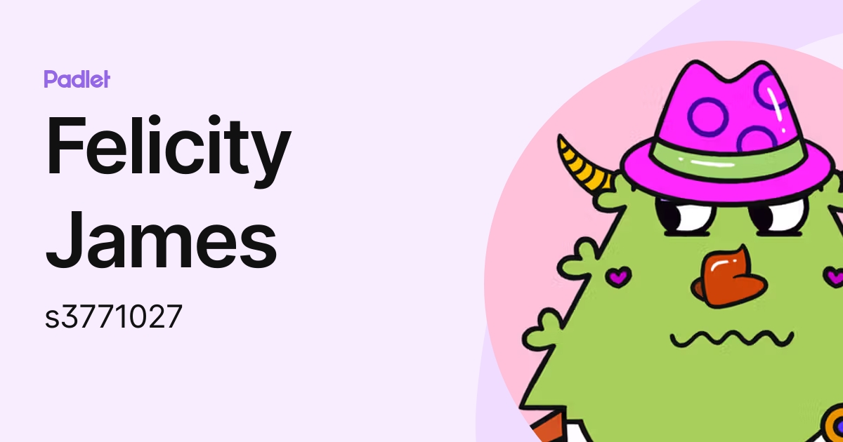 Felicity James (s3771027) profile | Padlet