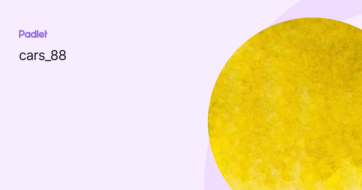 cars_88 profile | Padlet
