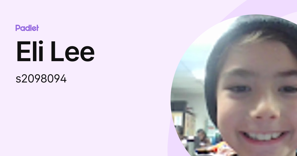Eli Lee (s2098094) profile | Padlet
