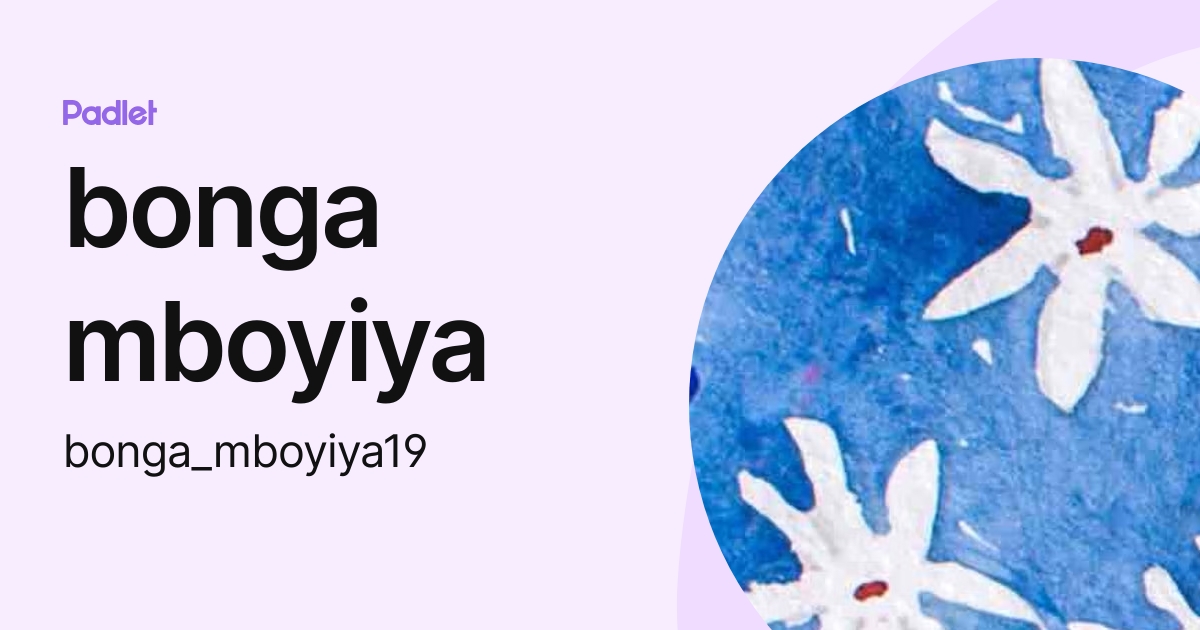 bonga mboyiya (bonga_mboyiya19) profile | Padlet