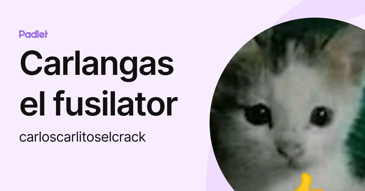 Carlangas el fusilator (carloscarlitoselcrack) profile | Padlet