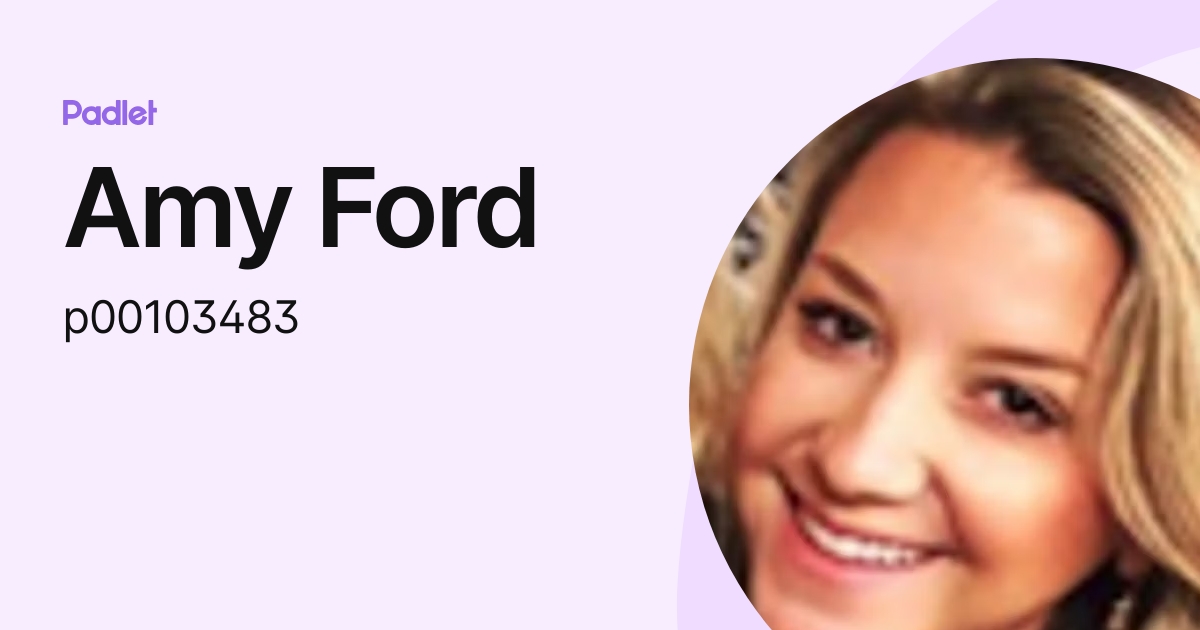 Amy Ford (p00103483) profile | Padlet