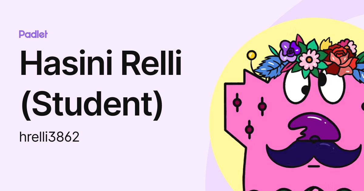 Hasini Relli (Student) (hrelli3862) profile | Padlet