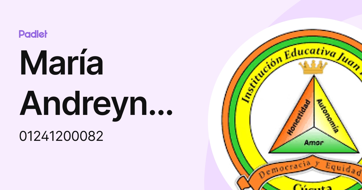 María Andreyna Cárdenas Manrique (01241200082) profile | Padlet