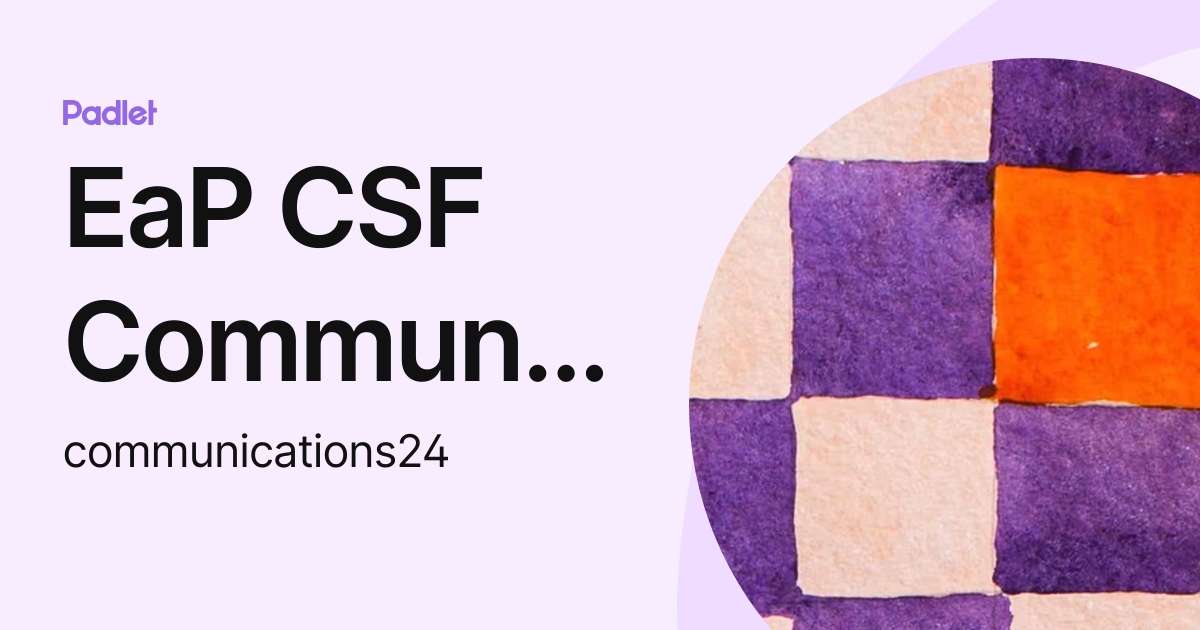 EaP CSF Communications (communications24) profile | Padlet