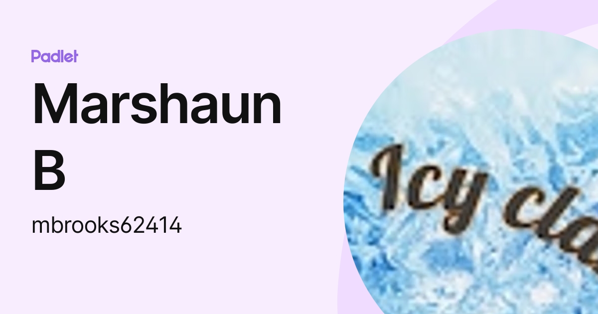 Marshaun B (mbrooks62414) profile | Padlet