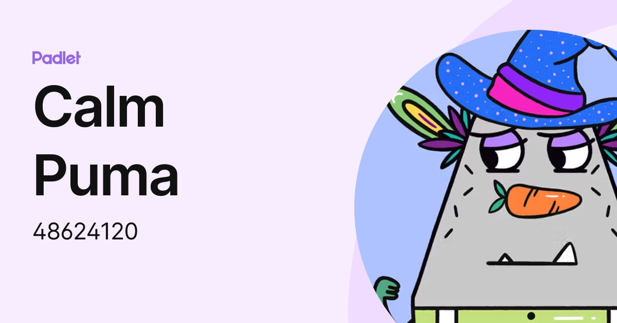 Calm Puma (48624120) profile | Padlet