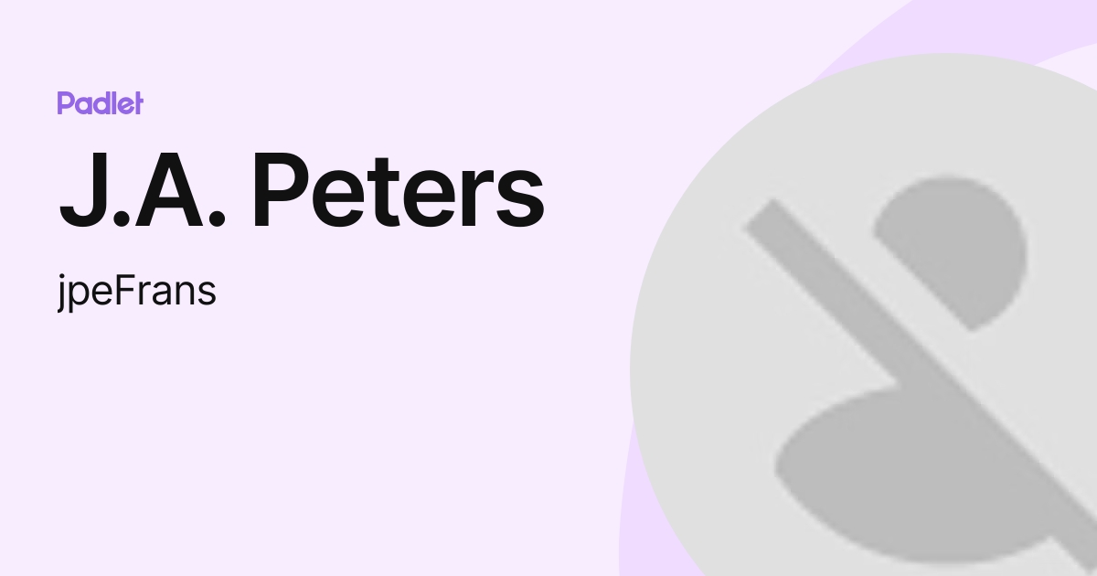 J.A. Peters (jpeFrans) profile | Padlet