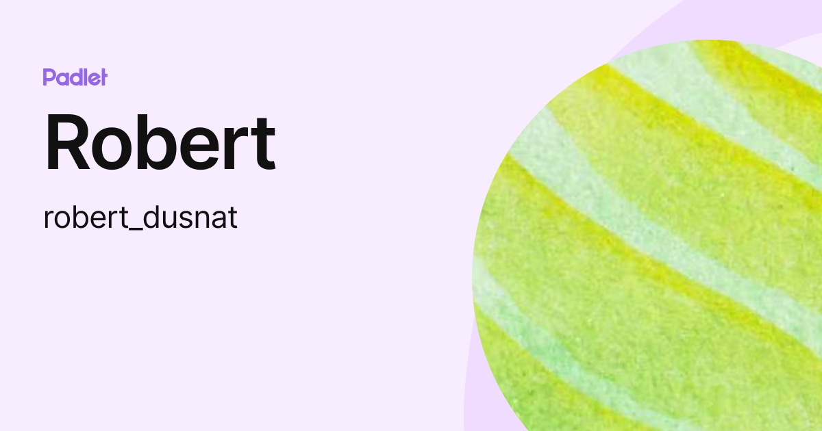 Robert (robert_dusnat) profile | Padlet