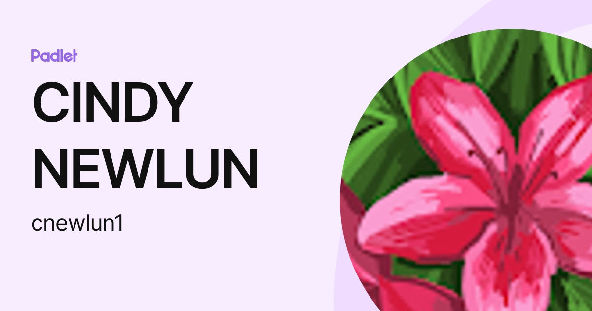 CINDY NEWLUN (cnewlun1) profile | Padlet