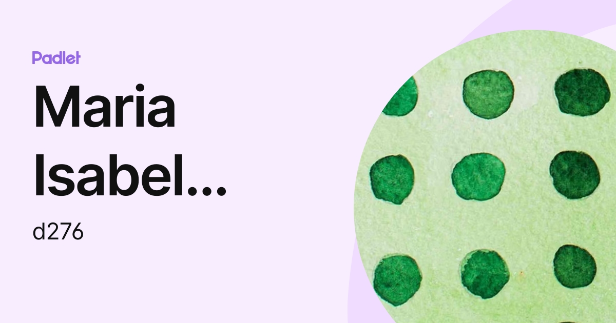 Maria Isabel Alonso da Cruz (d276) profile | Padlet