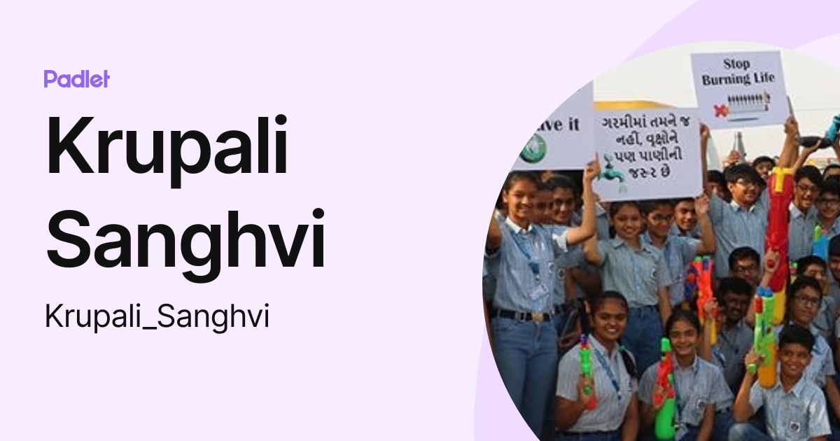Krupali Sanghvi (Krupali_Sanghvi) profile | Padlet