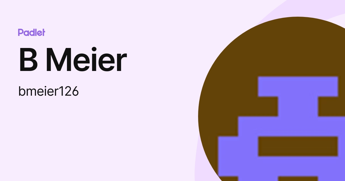 B Meier (bmeier126) profile | Padlet