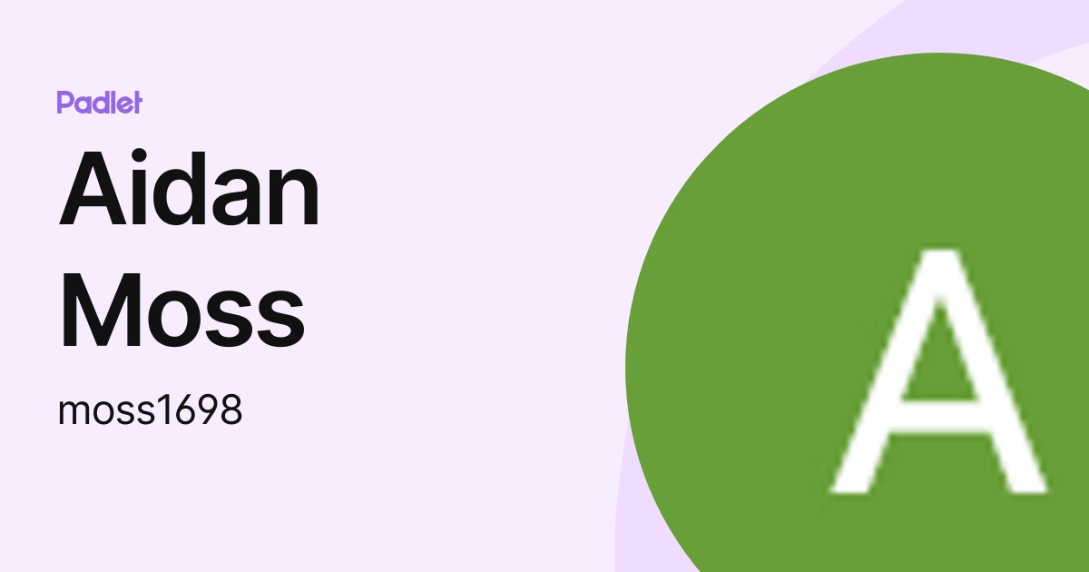 Aidan Moss (moss1698) profile | Padlet