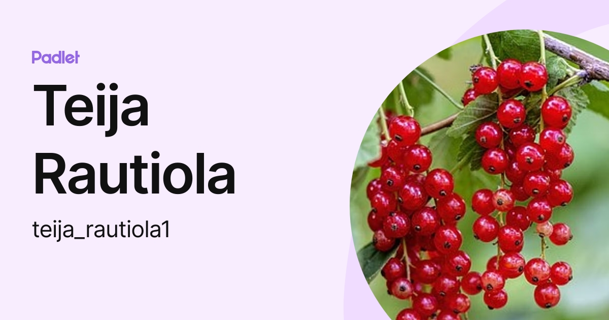 Käyttäjän Teija Rautiola (teija_rautiola1) profiili | Padlet