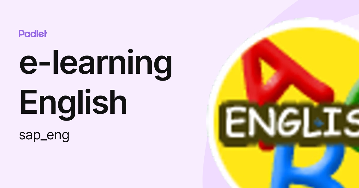 e-learning English (sap_eng) profile | Padlet