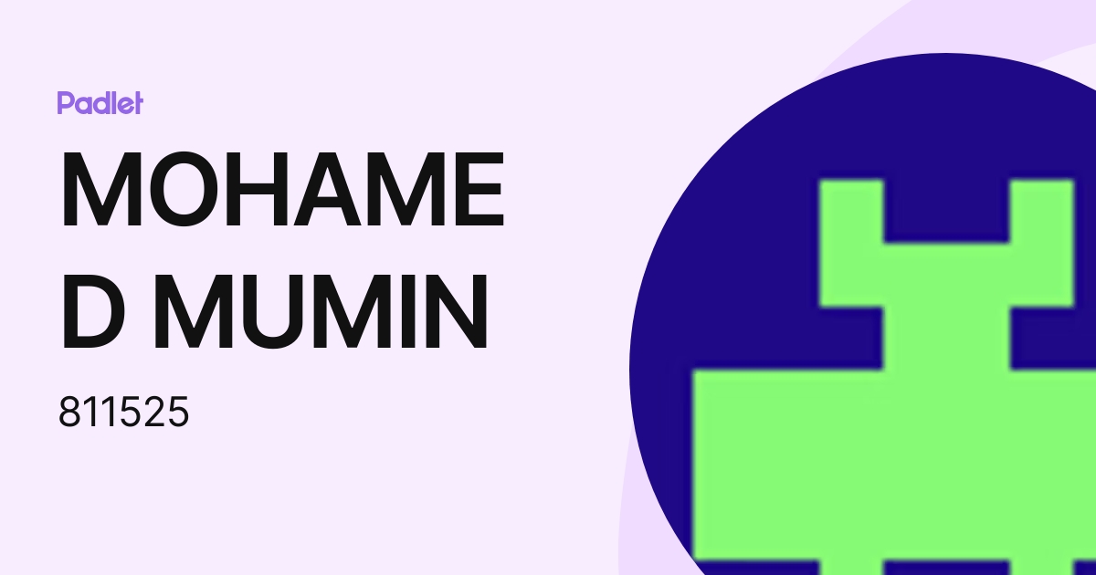 MOHAMED MUMIN (811525) profile | Padlet