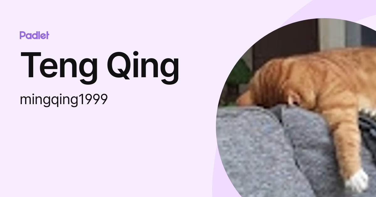 Teng Qing (mingqing1999) profile | Padlet