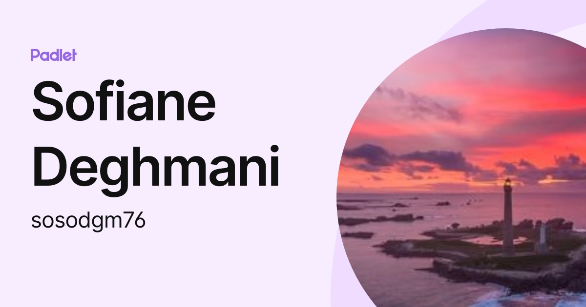 Sofiane Deghmani (sosodgm76) profile | Padlet