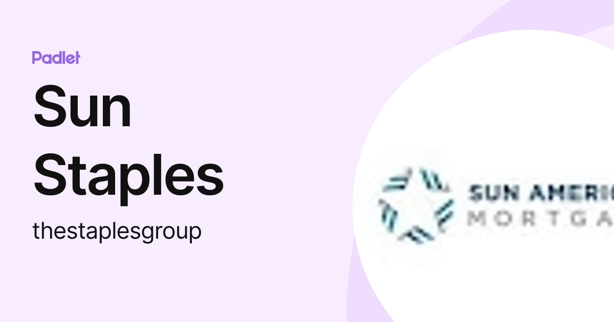 Sun Staples (thestaplesgroup) profile | Padlet