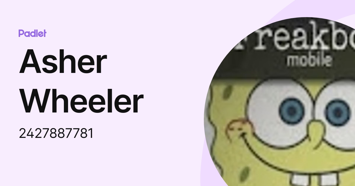 Asher Wheeler (2427887781) profile | Padlet