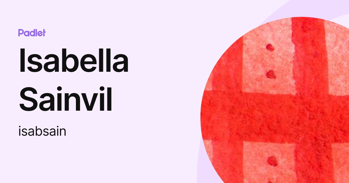 Isabella Sainvil (isabsain) profile | Padlet