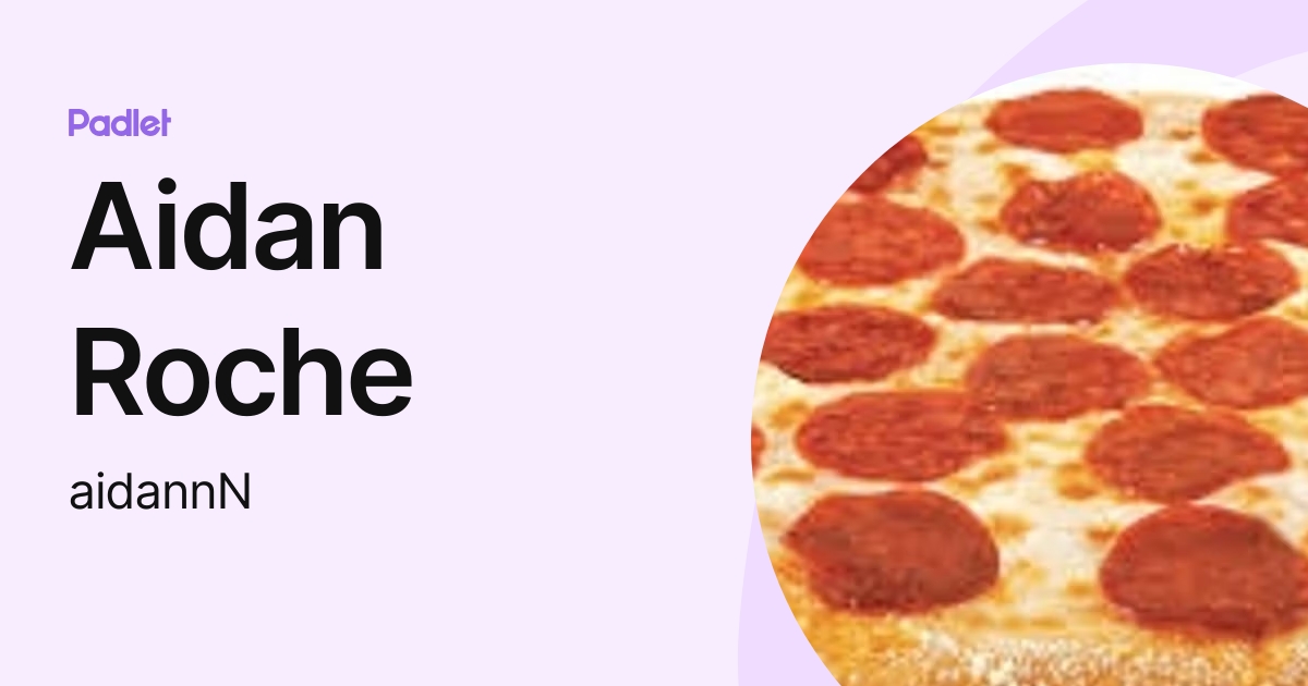 Aidan Roche (aidannN) profile | Padlet