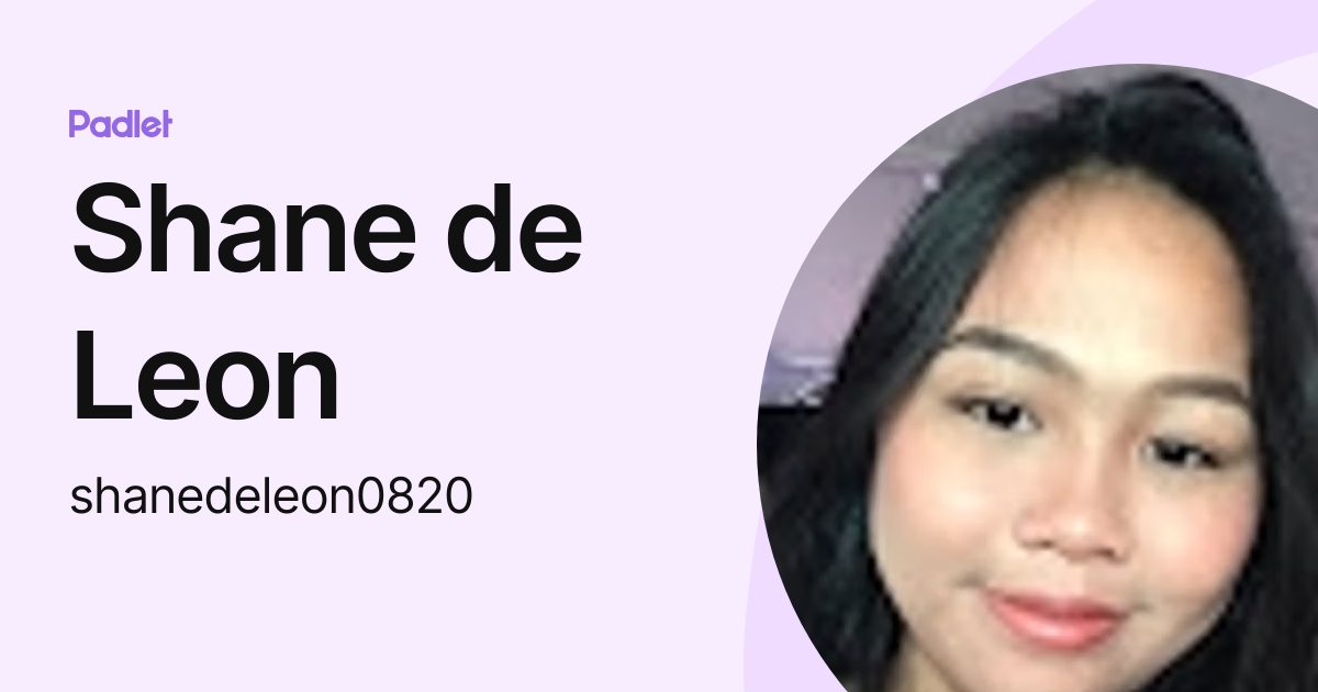 Shane de Leon (shanedeleon0820) profile | Padlet