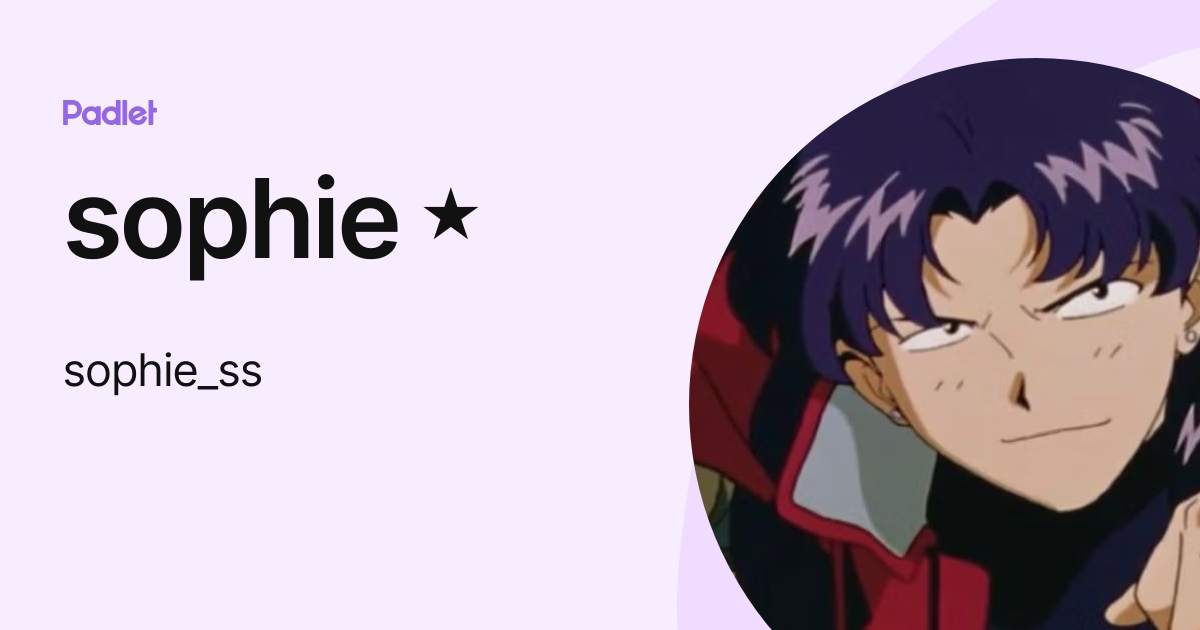 sophie ⭑ (sophie_ss) profile | Padlet