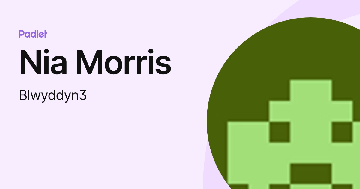 Nia Morris (Blwyddyn3) profile | Padlet