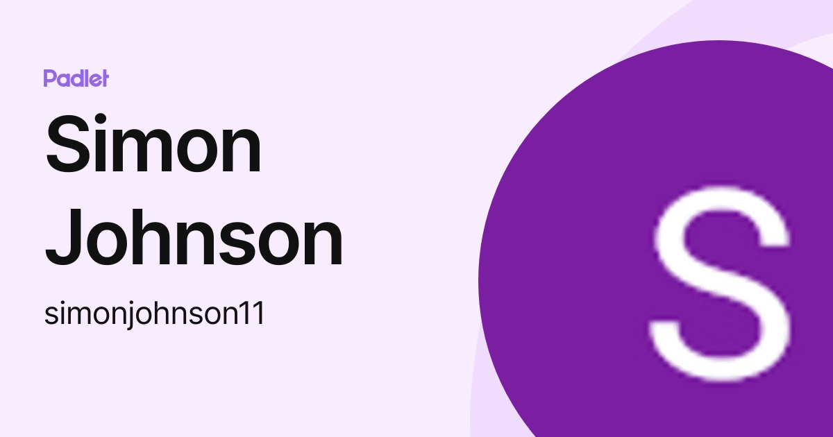 Simon Johnson (simonjohnson11) profile | Padlet