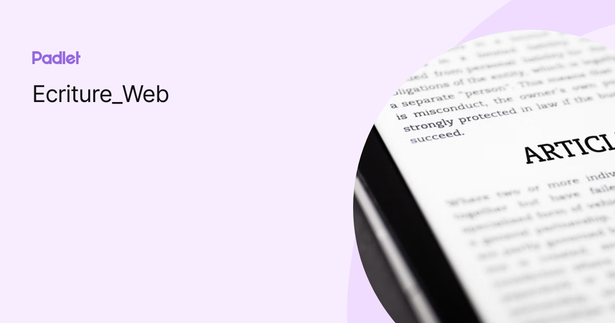 Ecriture_Web profile | Padlet