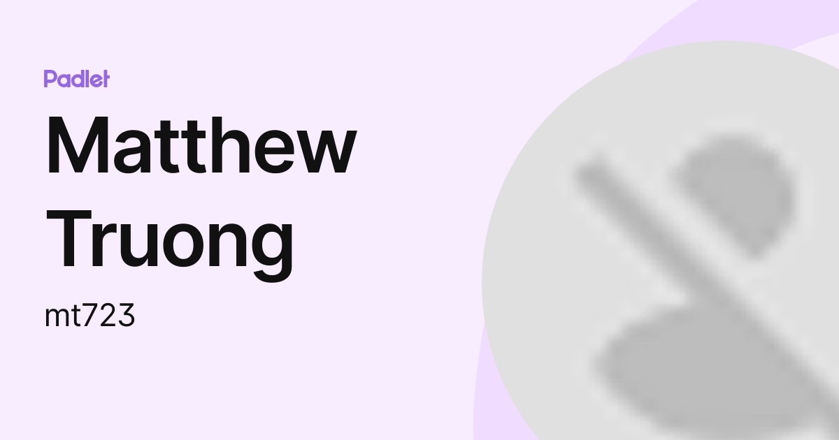 Matthew Truong (mt723) profile | Padlet