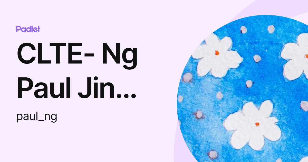 Ng Paul Jin Meng (paul_ng1) profile | Padlet