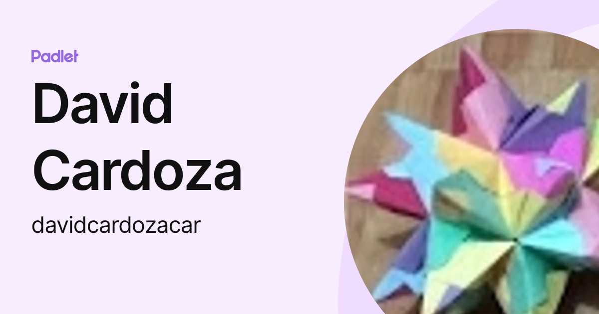 David Cardoza (davidcardozacar) profile | Padlet