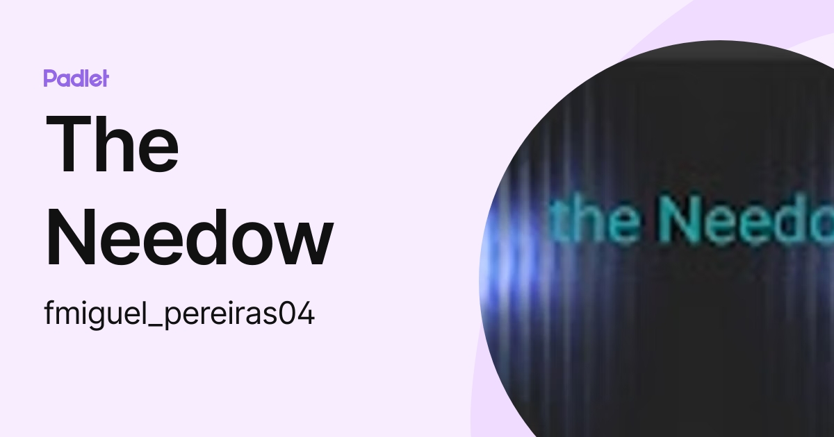 The Needow (fmiguel_pereiras04) profile | Padlet